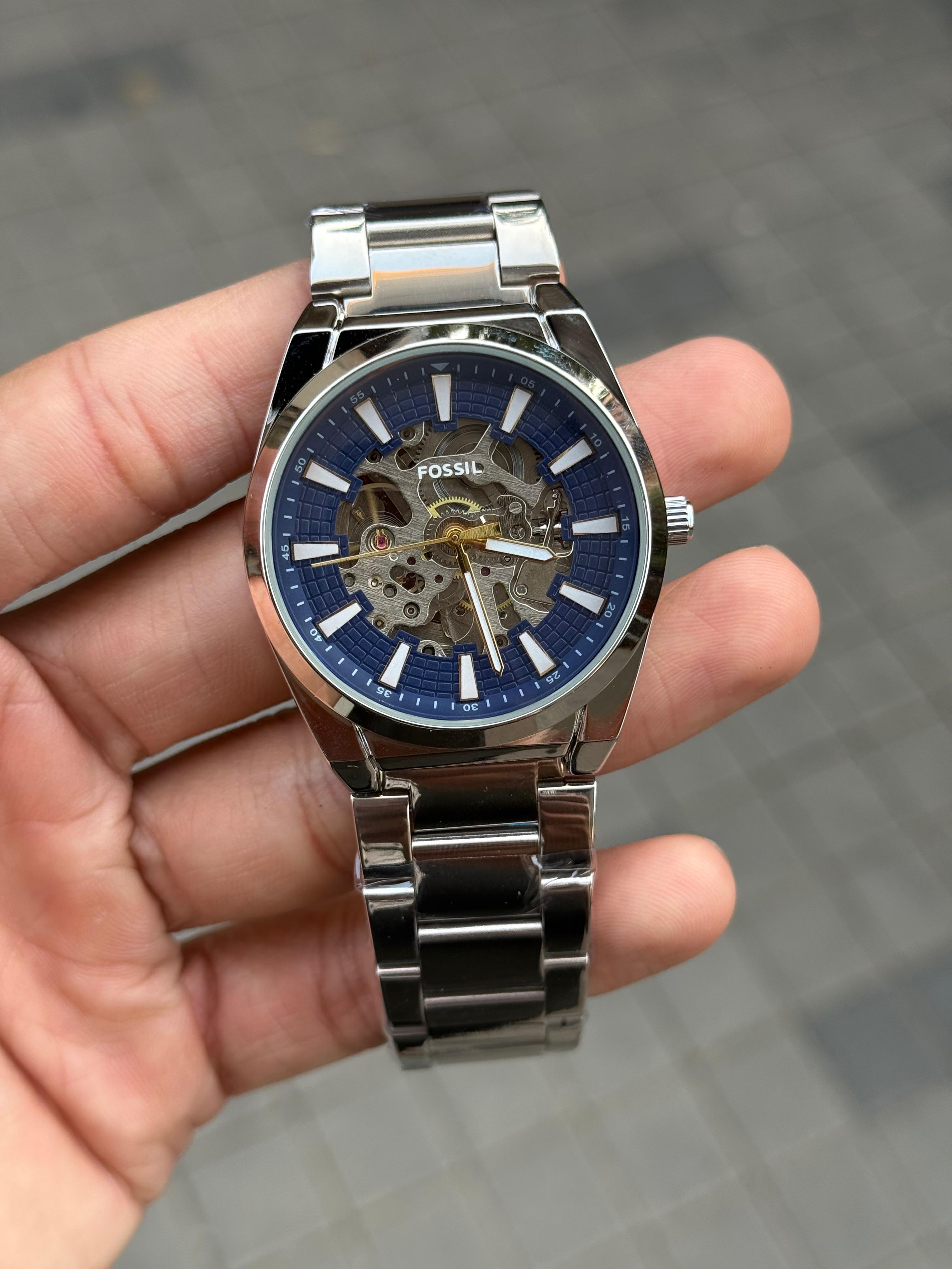 FOSSIL EVERETT SILVER BLUE WATCH – Brandadox